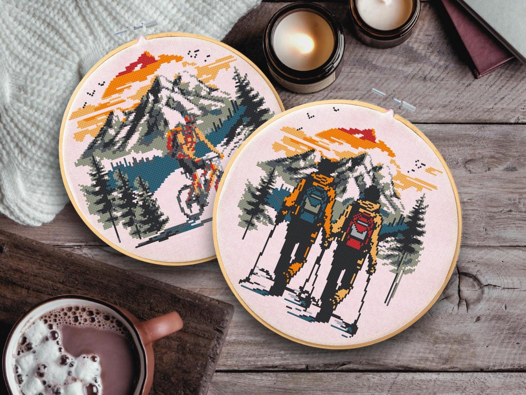 Outdoors Sports Enthusiasts Cross Stitch Set Pdf Patterns, Few Colours ...