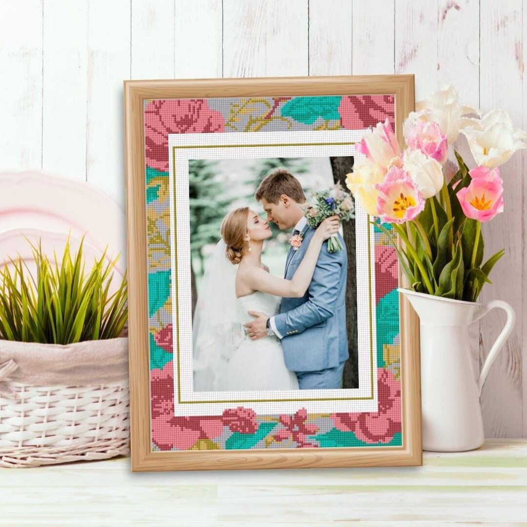 Frame Border Cross Stitch Pattern, Frame for Printed Photo Xstitch PDF ...