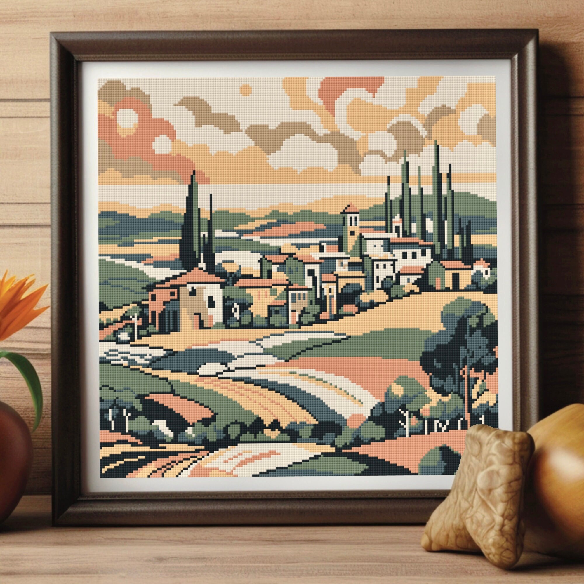 Italian Landscape Tuscany Cross Stitch Pattern PDF Digital Download ...
