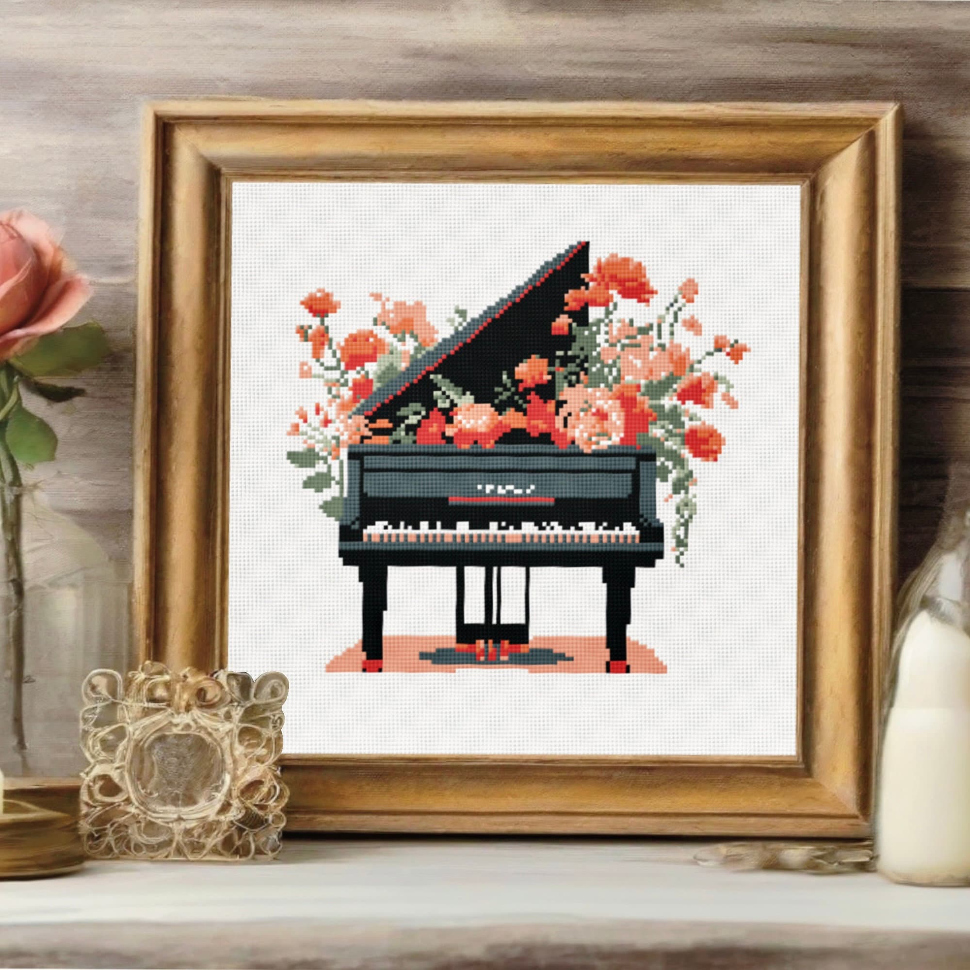 Musical Instruments Bundle Cross Stitch Patterns, Piano Guitar Violin ...