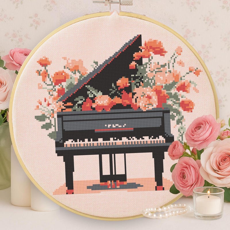 Piano Cross Stitch - Etsy
