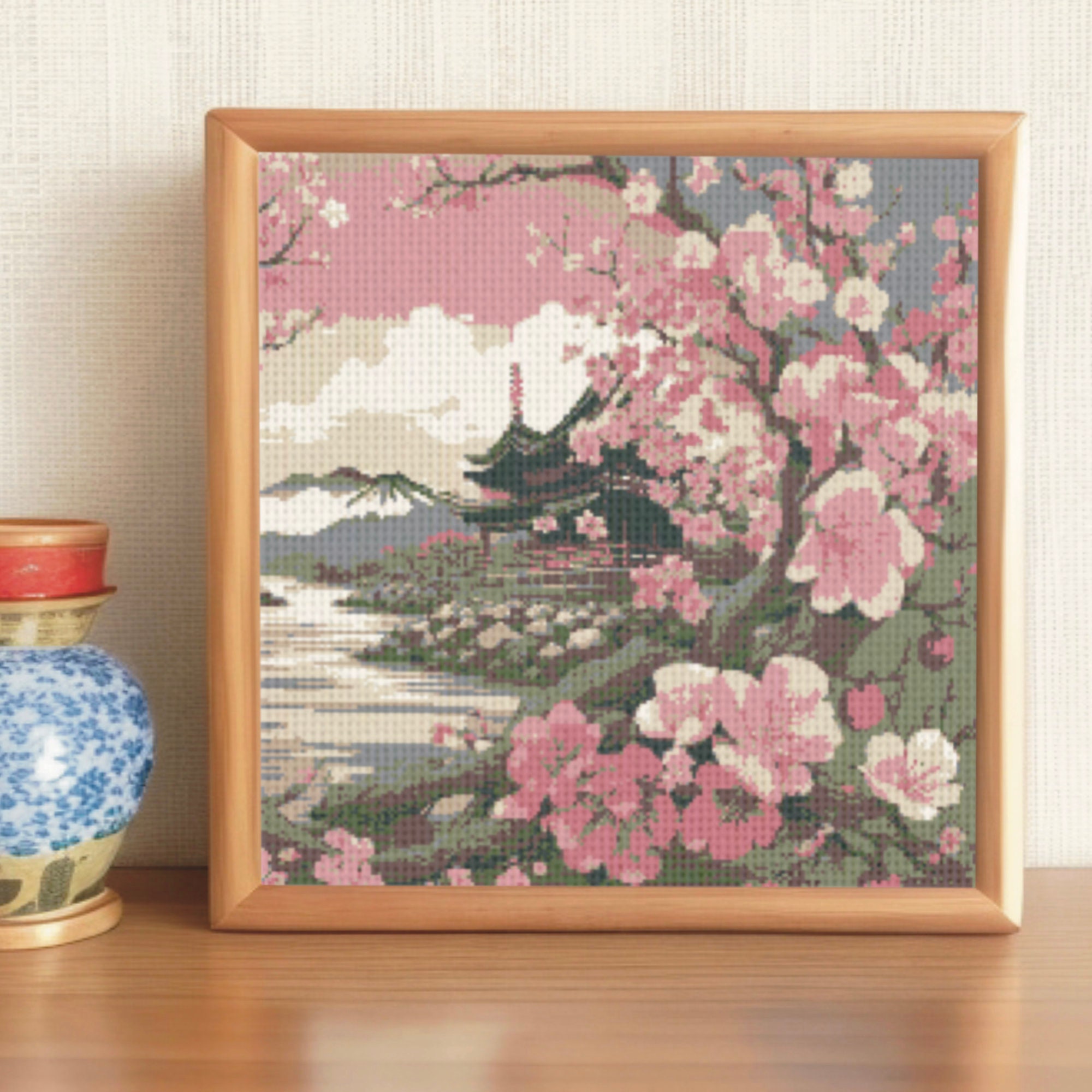 Cherry Blossom Cross Stitch Pattern Asian Cross Stitch - Etsy
