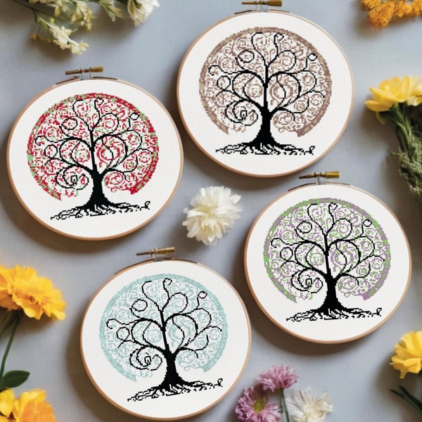 Temperature Tree Cross Stitch - Etsy