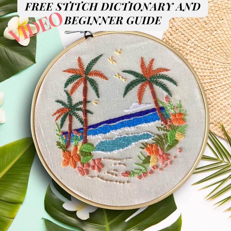 Coastal Embroidery - Etsy