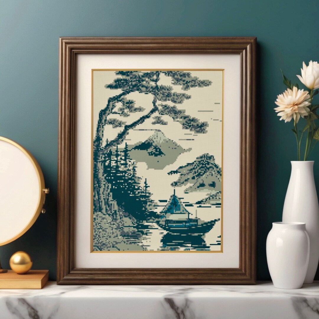 Japanese Cross Stitch Pattern, Boat Cross Stitch PDF, Asian Cross ...