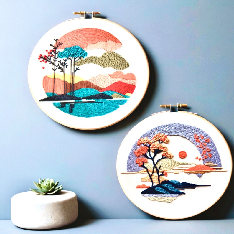 Minimal Landscape Scenery Embroidery Patterns With Video Tutorial ...