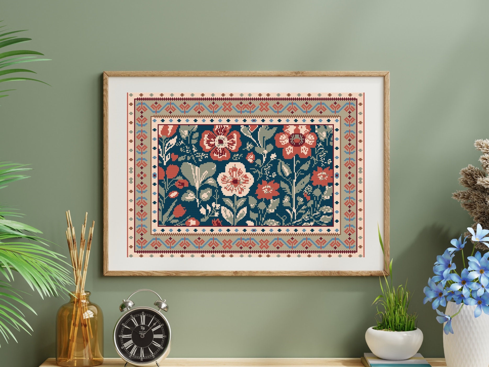 Large Sampler Traditional Cross Stitch Full Coverage Pattern With Few ...