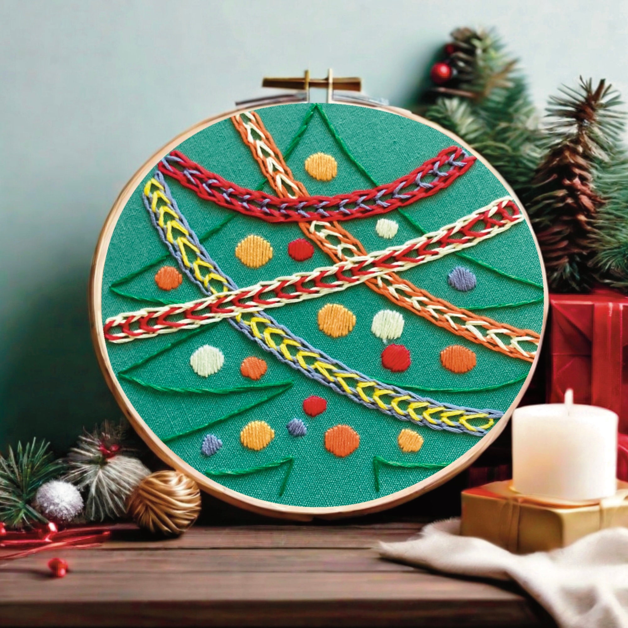 Christmas Embroidery Pattern Set of Two, Ornaments Embroidery Pattern ...