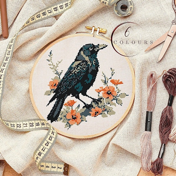 Crow Cross Stitch - Etsy
