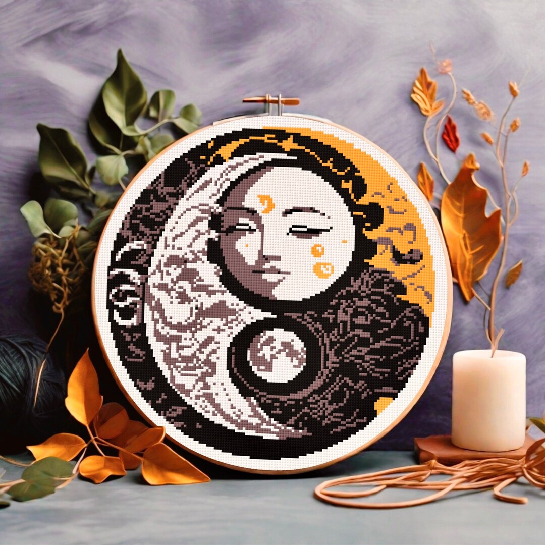 Yin Yang Cross Stitch Pattern, Yin Yang Embriodery, Chinese Cross ...