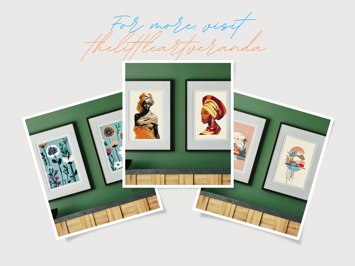 Cubism Abstract Cross Stitch Pattern, Minimalistic Geometric Cross ...