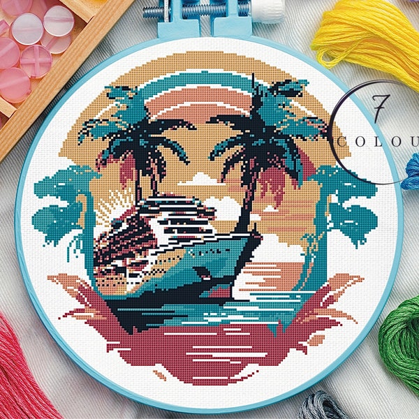 Boat Cross Stitch - Etsy