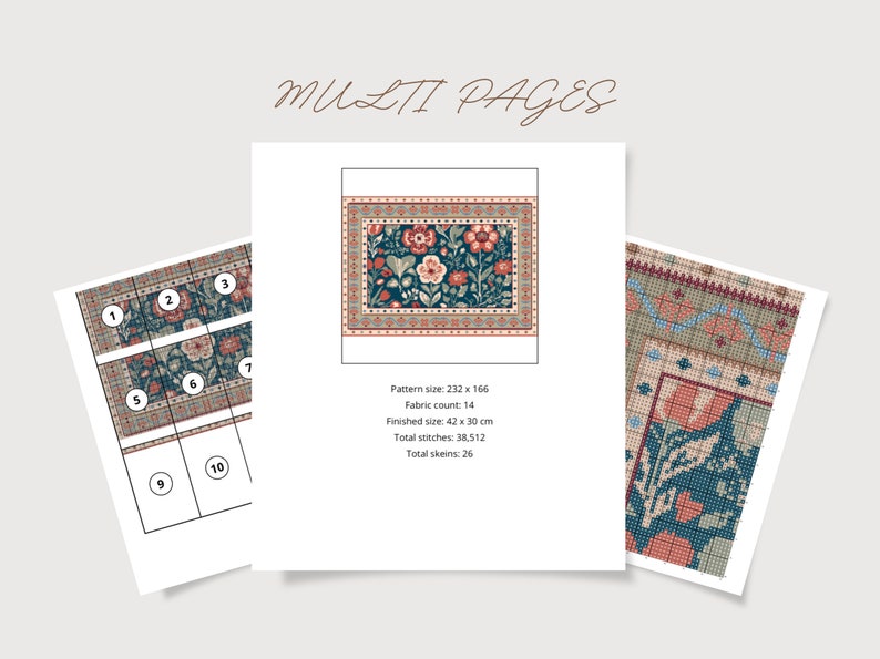 Large Sampler Traditional Cross Stitch Full Coverage Pattern With Few ...