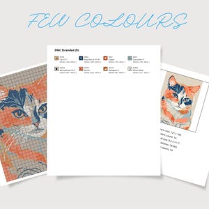 Set of Two Cat Portraits Cross Stitch Download Patterns, Abstract Cat ...