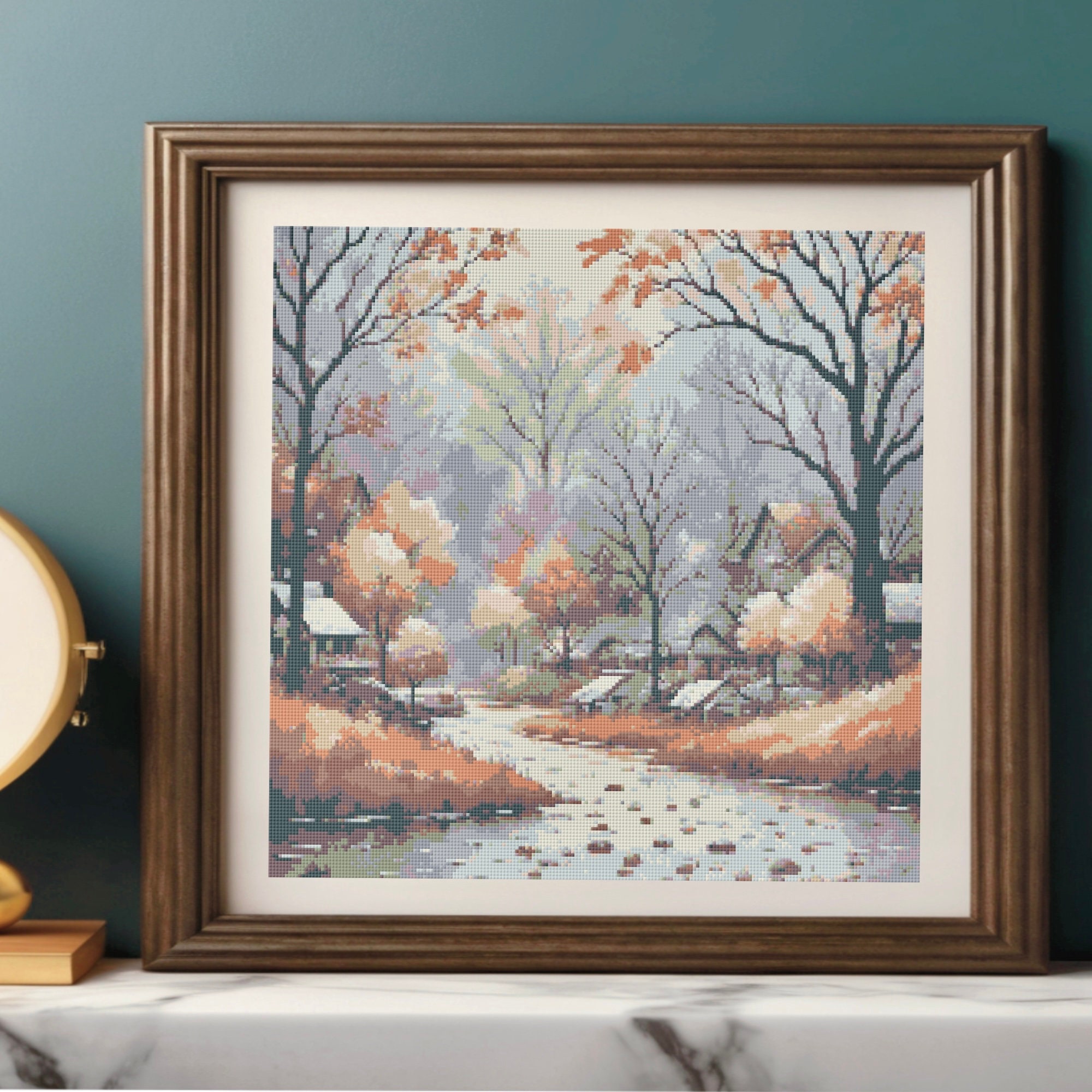 Rainy Landscape Cross Stitch Pattern, River Cross Stitch PDF Digital ...