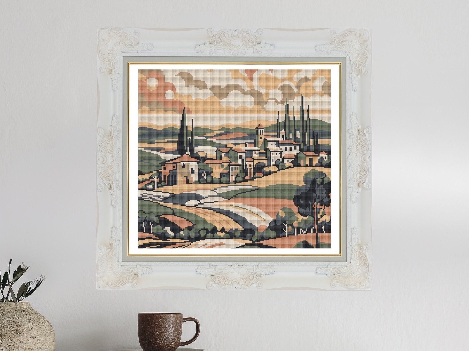 Italian Landscape Tuscany Cross Stitch Pattern PDF Digital Download ...