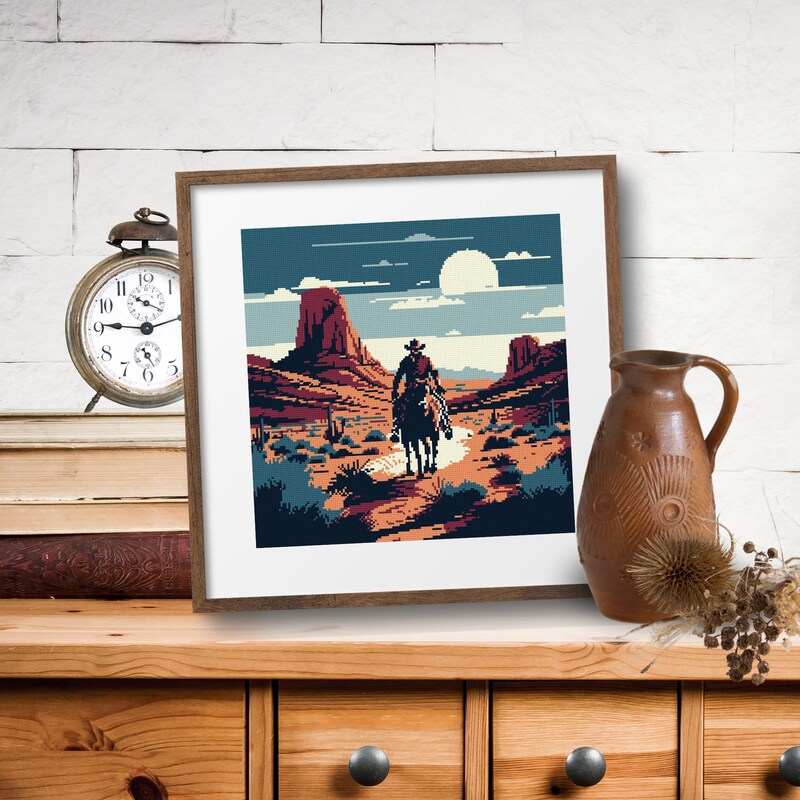 Cowboy Cross Stitch - Etsy