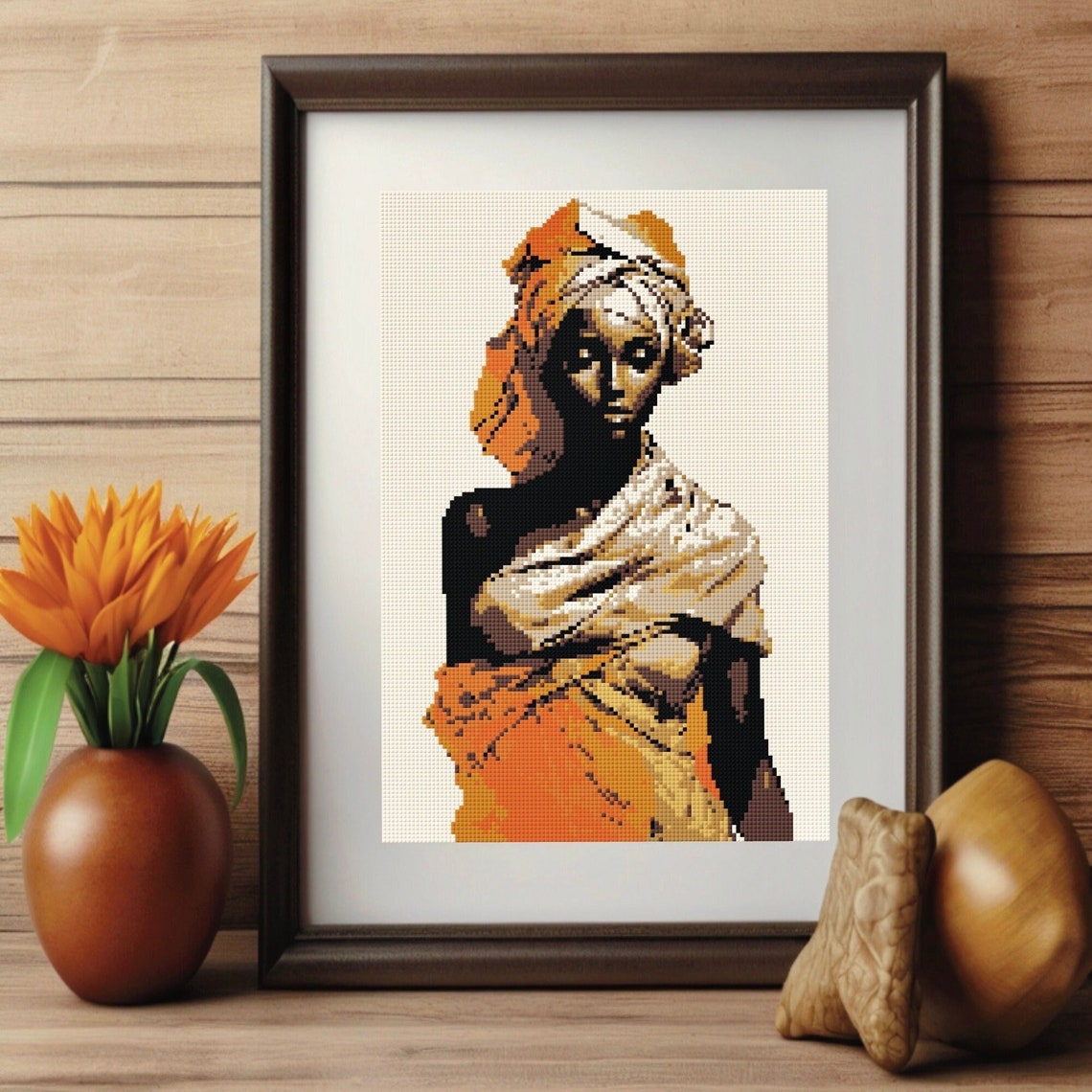 African Woman Cross Stitch Pattern, African Cross Stitch Chart, Woman ...