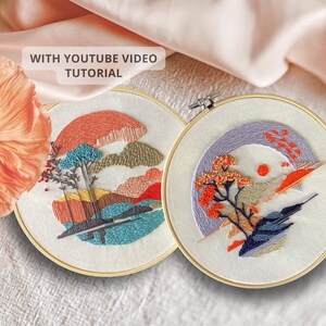 Minimal Landscape Scenery Embroidery Patterns With Video Tutorial ...