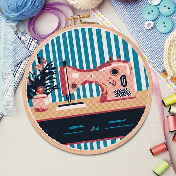 Mountain Bike Cycling Cross Stitch Pattern, Mountain Cyclist Minimalist ...