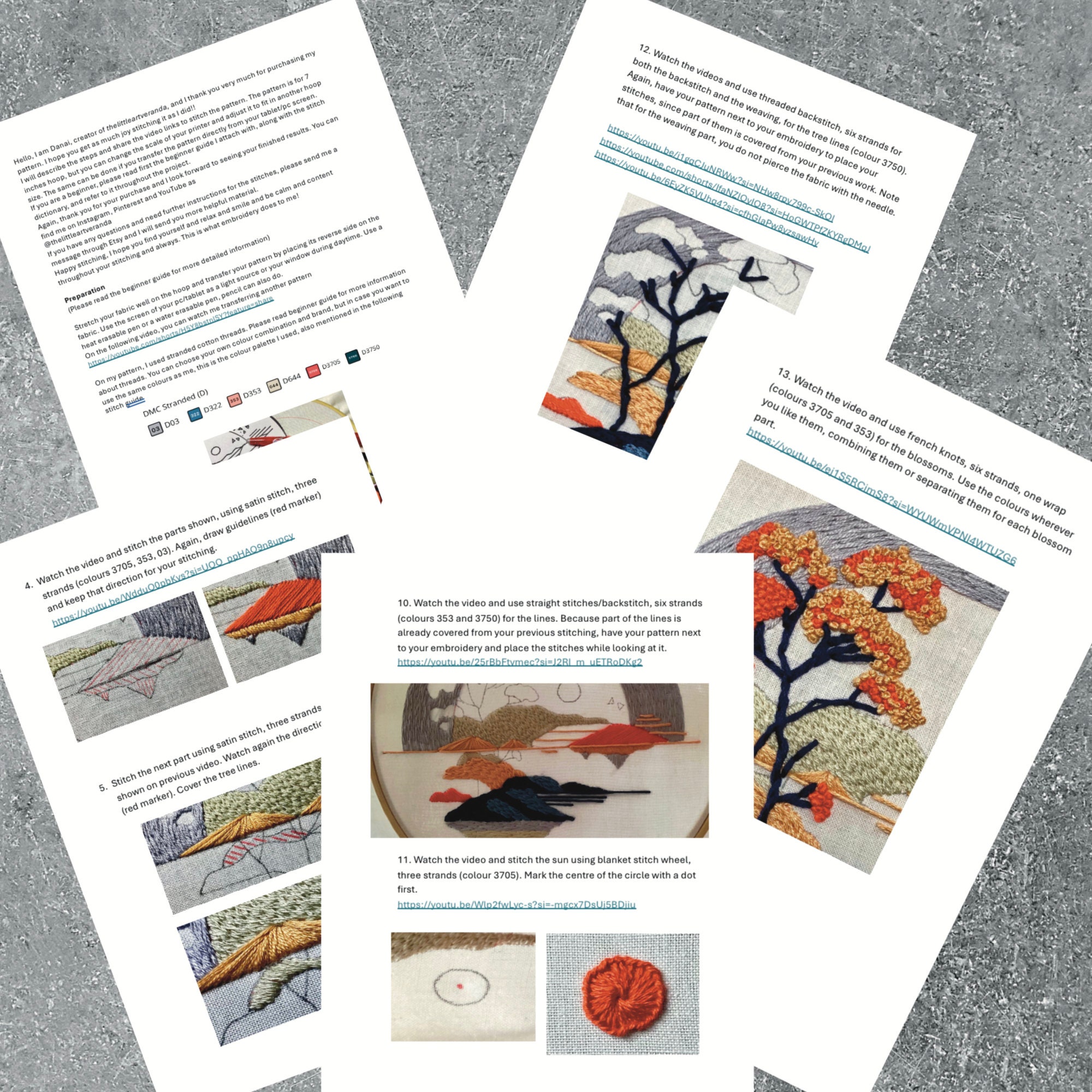 Minimal Landscape Scenery Embroidery Patterns With Video Tutorial ...