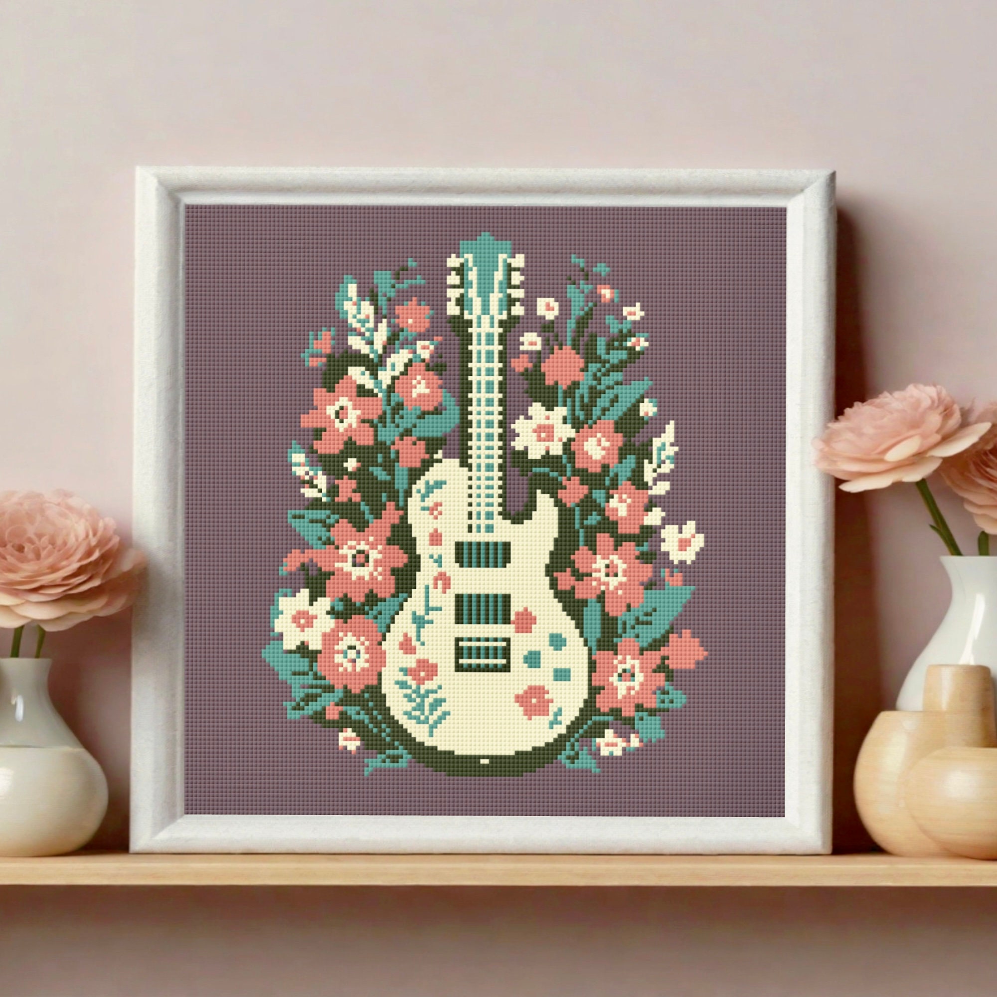 Musical Instruments Bundle Cross Stitch Patterns, Piano Guitar Violin ...