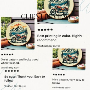 Vintage Motorcycle Cross Stitch Pattern: Motorbike Embroidery Design ...