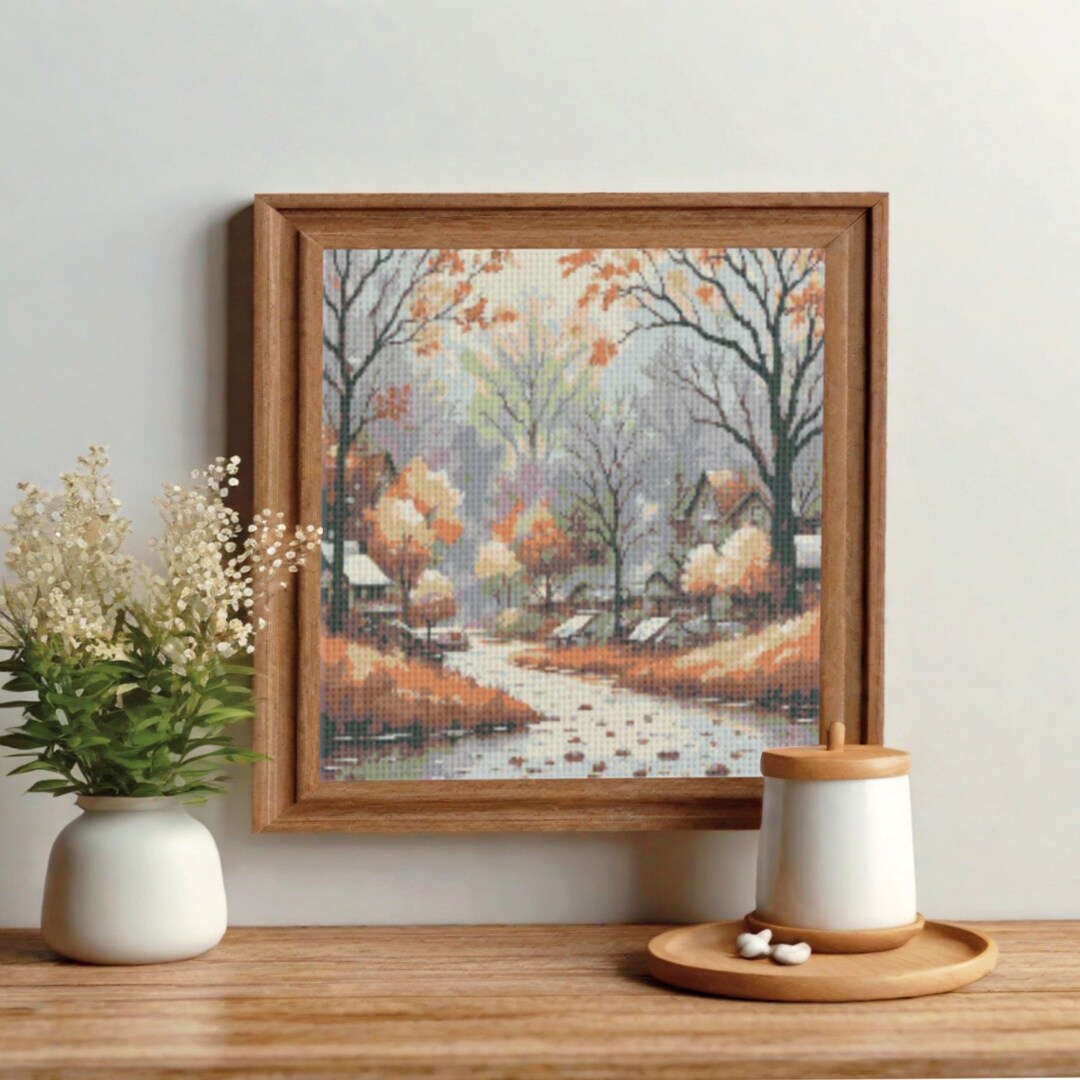 Rainy Landscape Cross Stitch Pattern River Cross Stitch PDF - Etsy