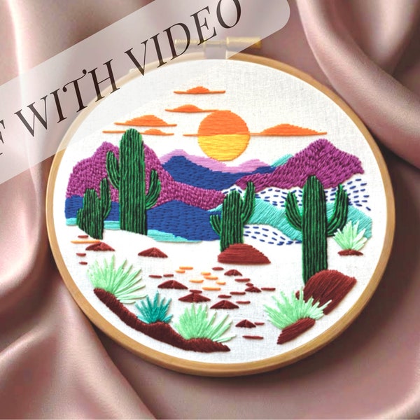 Desert Embroidery Pattern - Etsy