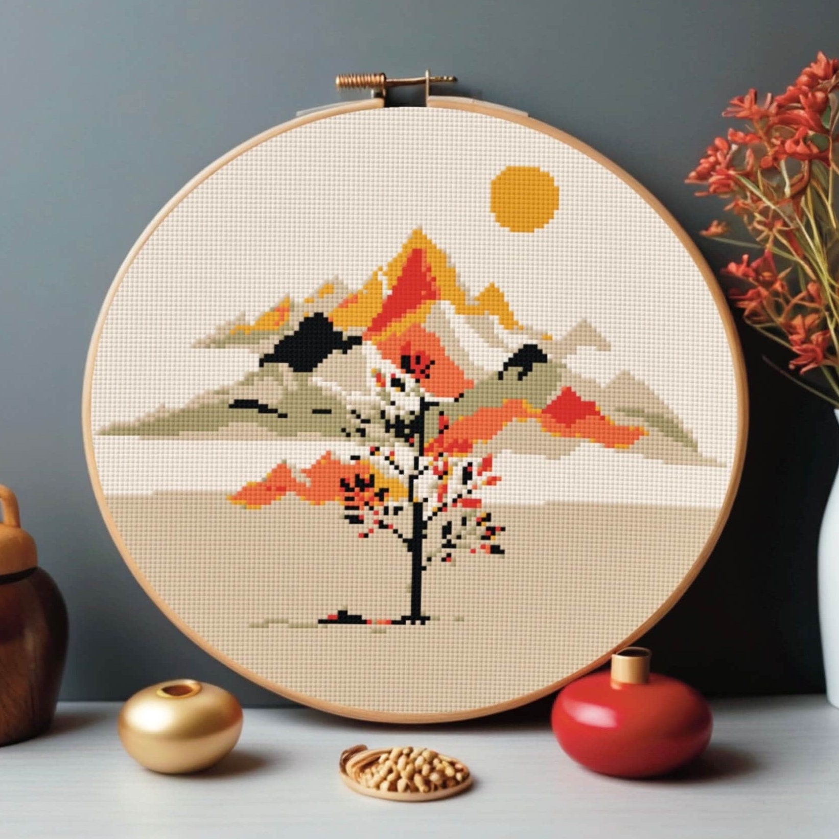 Minimalist Cross Stitch, Simple Cross Stitch Pattern, Bohemian Cross ...