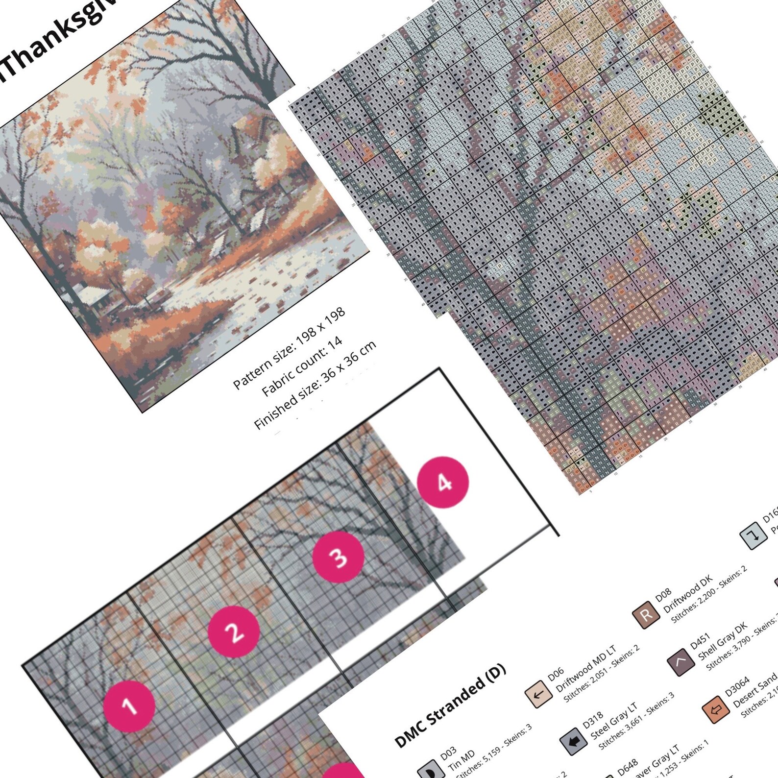 Rainy Landscape Cross Stitch Pattern, River Cross Stitch PDF Digital ...