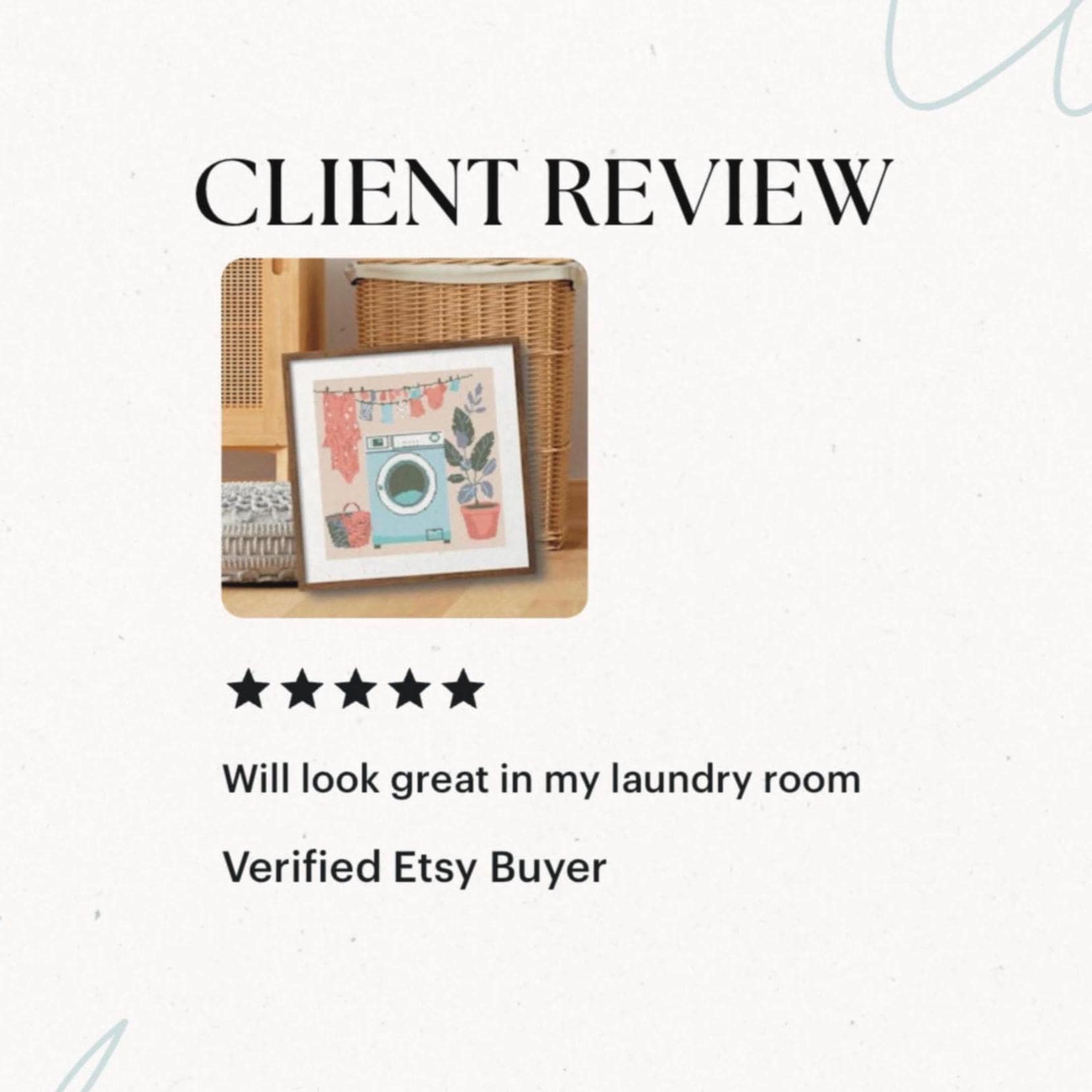Laundry Room Cross Stitch Pattern: Washing Machine Embroidery Design ...