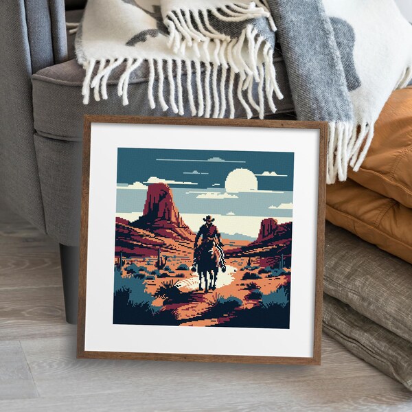 Cowboy Cross Stitch - Etsy