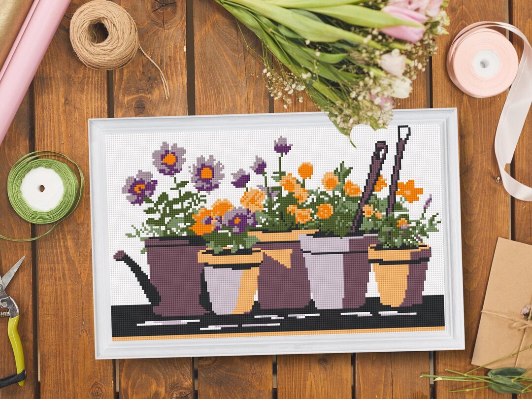 Gardening Cross Stitch Pattern, Planting Cross Stitch Pdf Digital ...