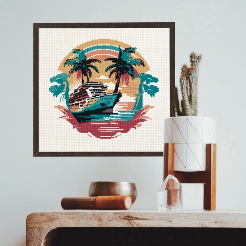 Ship Cross Stitch Pattern Boat Cross Stitch Tropical Cross - Etsy UK