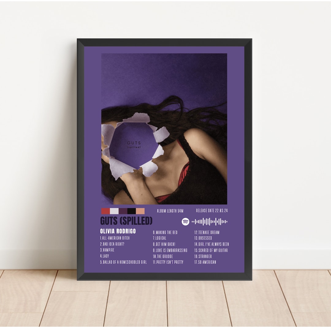 GUTS spilled Album Poster Olivia Rodrigo Custom Poster Home Decor Wall ...
