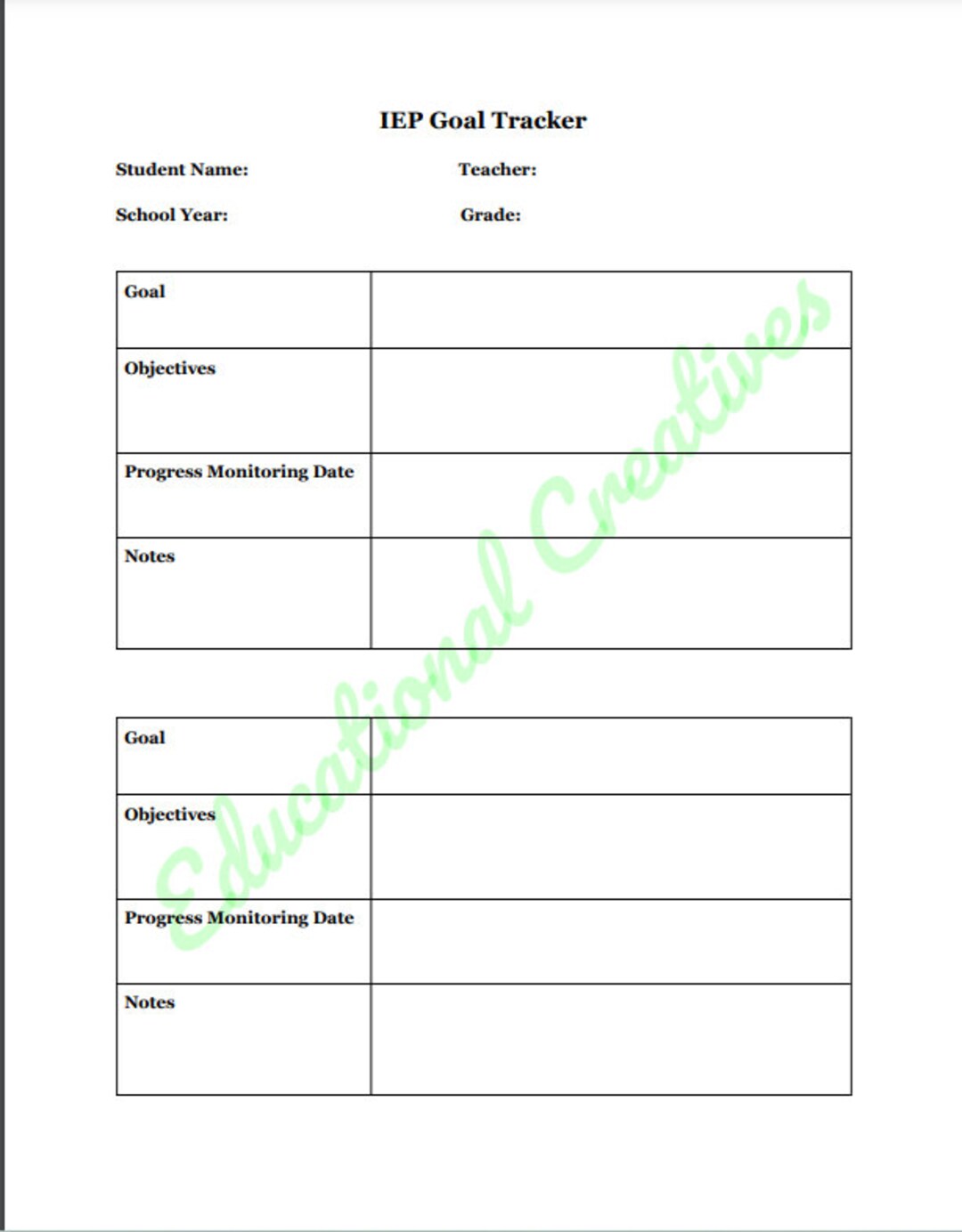 IEP Goal Tracker - Etsy