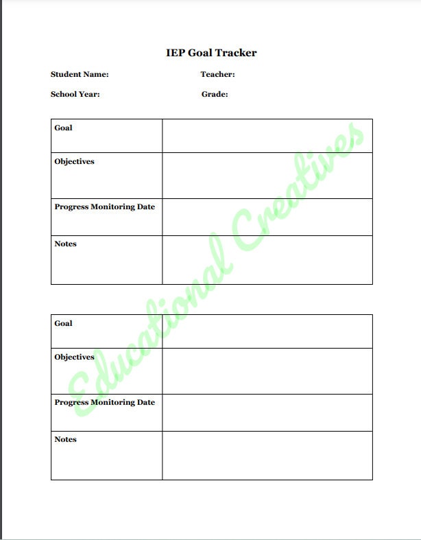 IEP Goal Tracker - Etsy
