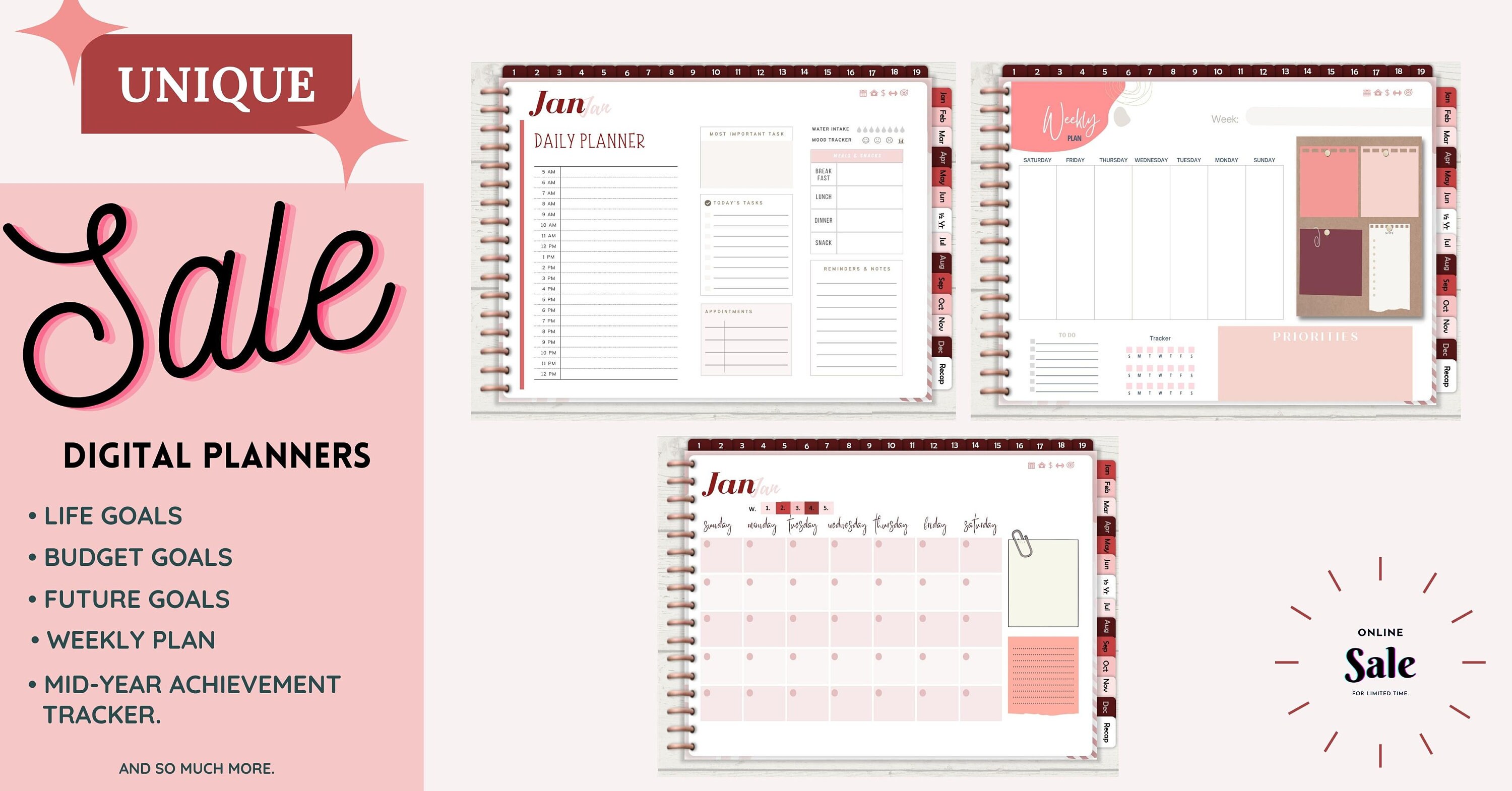 Easy to use planner Digital planner Undated digital planner 2022 ...