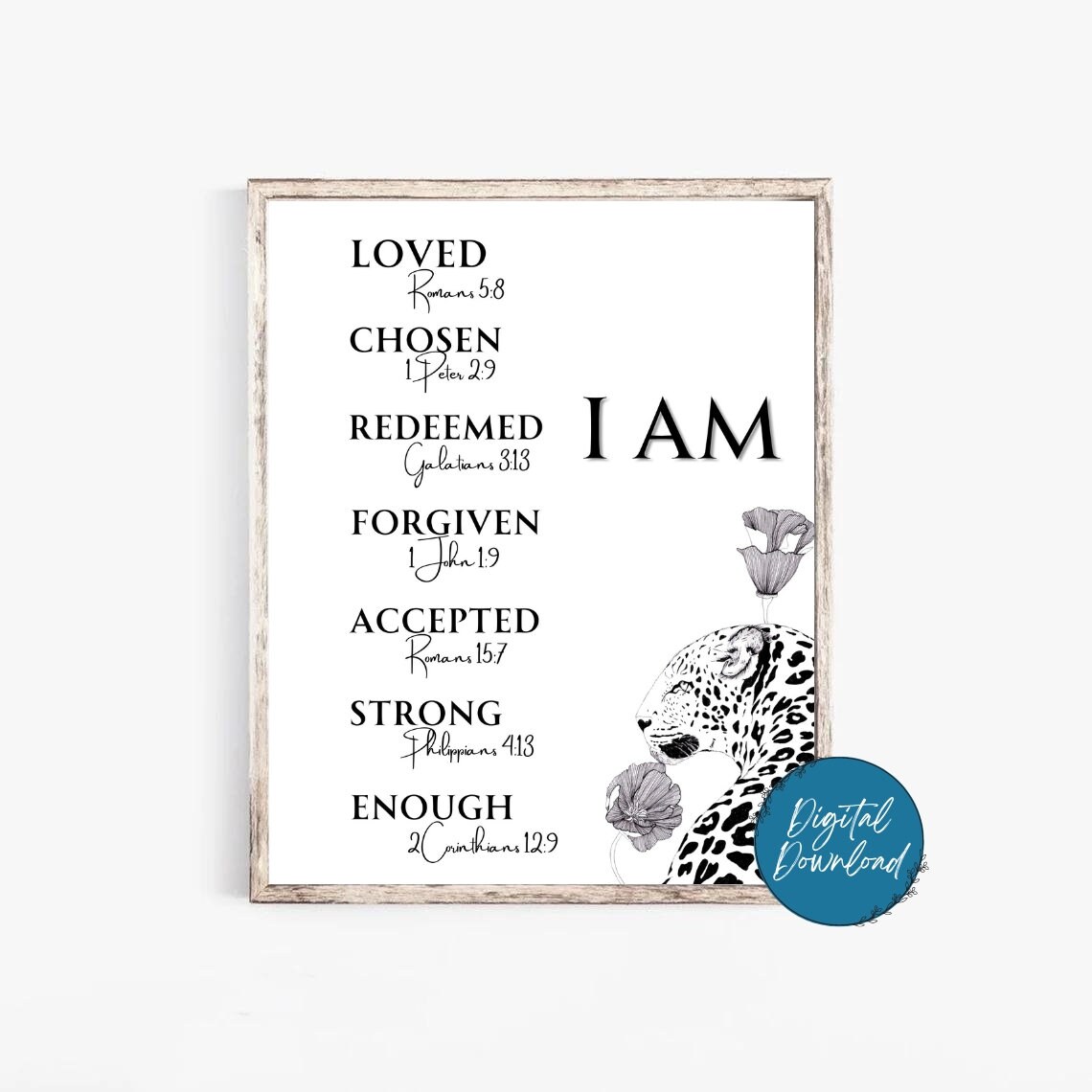 Identity in Christ, Printable Wall Art, Christian Scripture ...