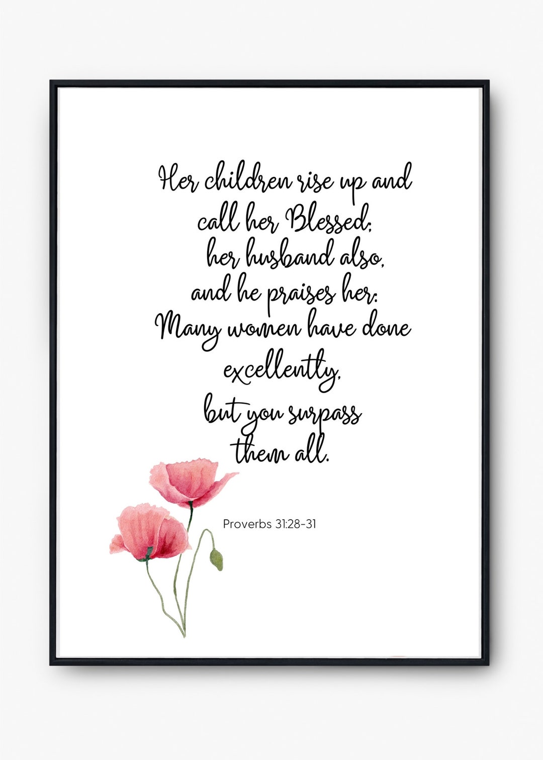 Proverbs 31 Bible Verse Wall Art Printable Wall Art Watercolor ...