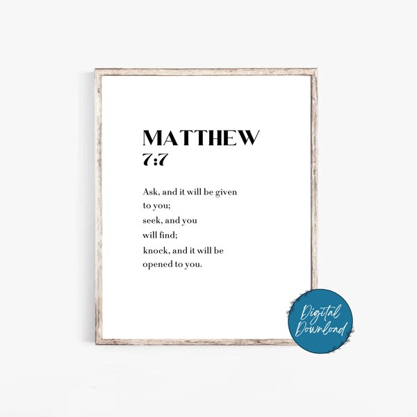 Matthew 7 7 - Etsy