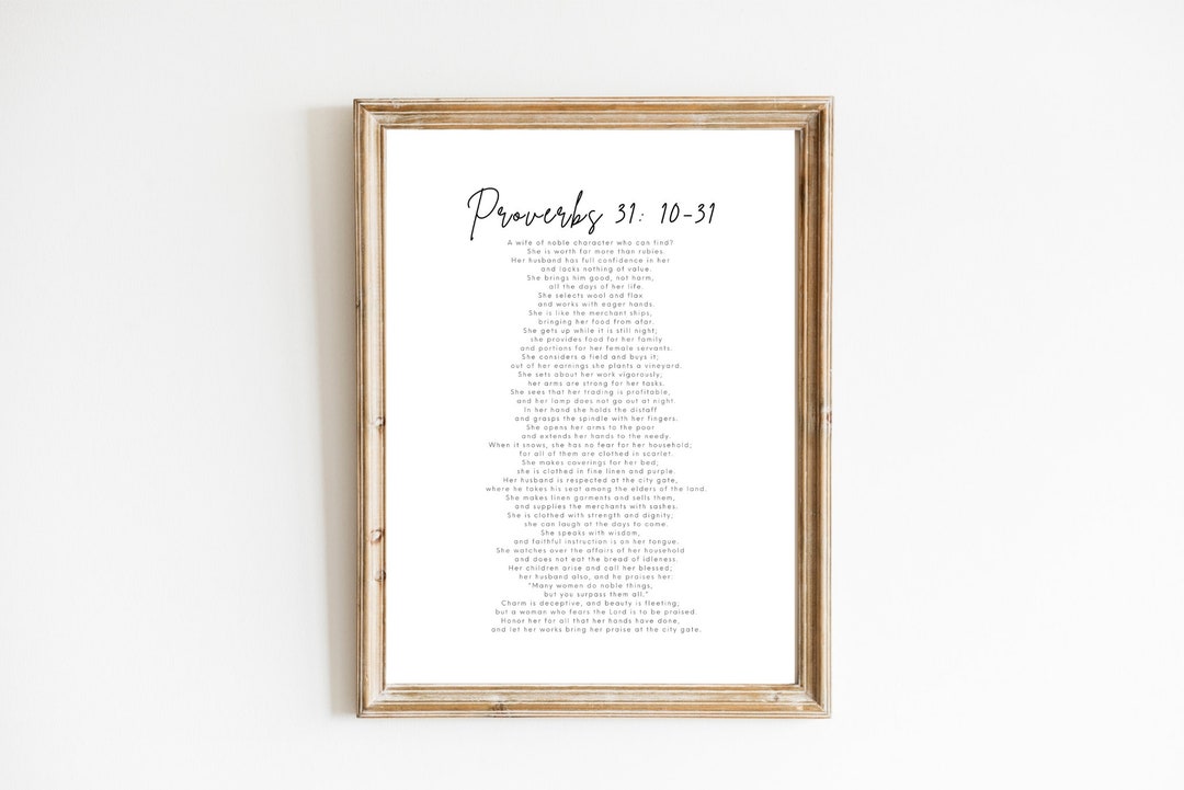 Proverbs 31 Bible Verse Wall Art Printable Wall Art Christian Wall ...