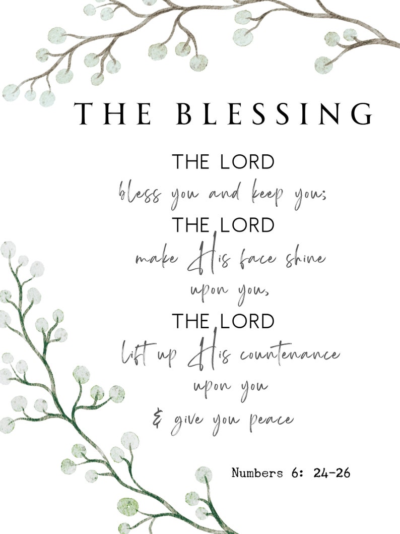 The Blessing Numbers 6:24-26 Bible Verse Wall Art Printable Wall Art ...