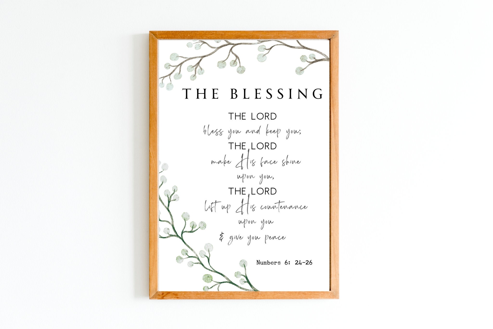 The Blessing Numbers 6:24-26 Bible Verse Wall Art Printable Wall Art ...