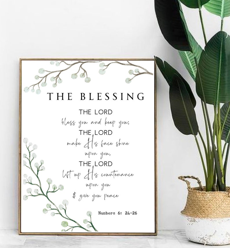 The Blessing Numbers 6:24-26 Bible Verse Wall Art Printable Wall Art ...