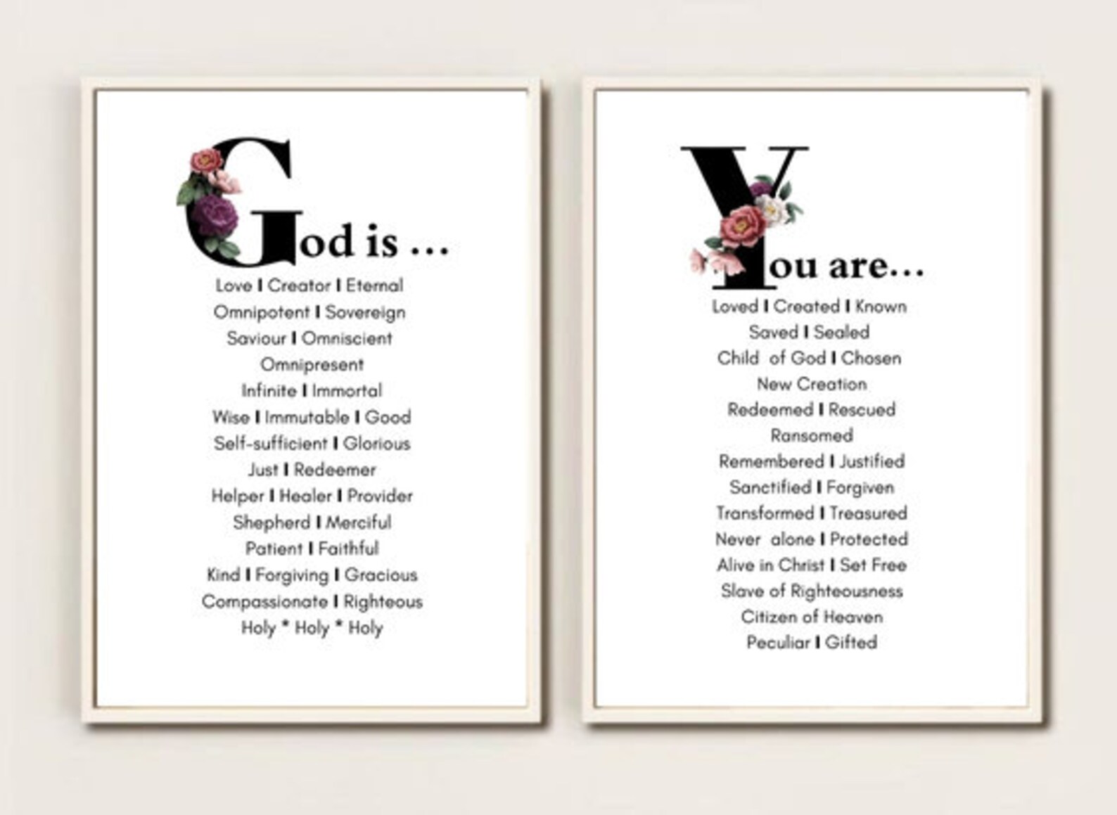 Character of God Poster Print, Attributes of God, Who I Am in Christ ...