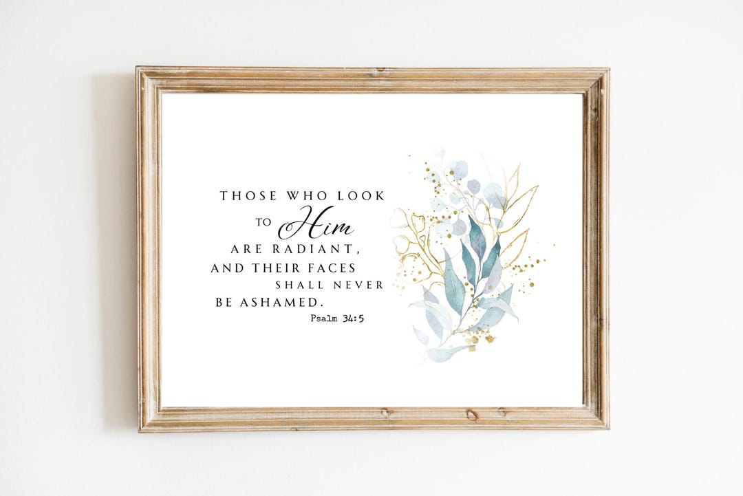 Psalm 34:5 Custom Print Horizontal Bible Verse Wall Art Printable Wall ...