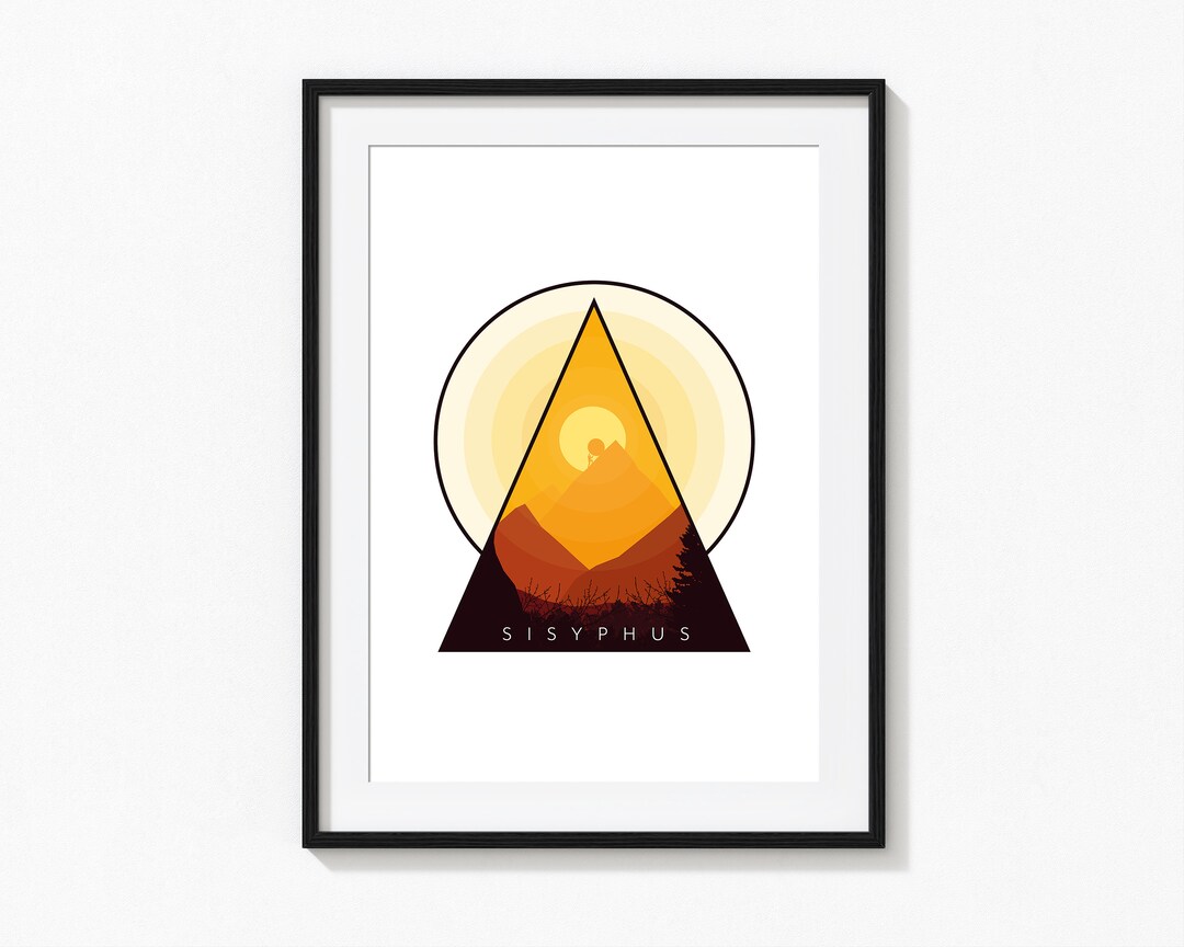 The Myth of Sisyphus Landscape Vector Illustration - DIGITAL DOWNLOAD ...