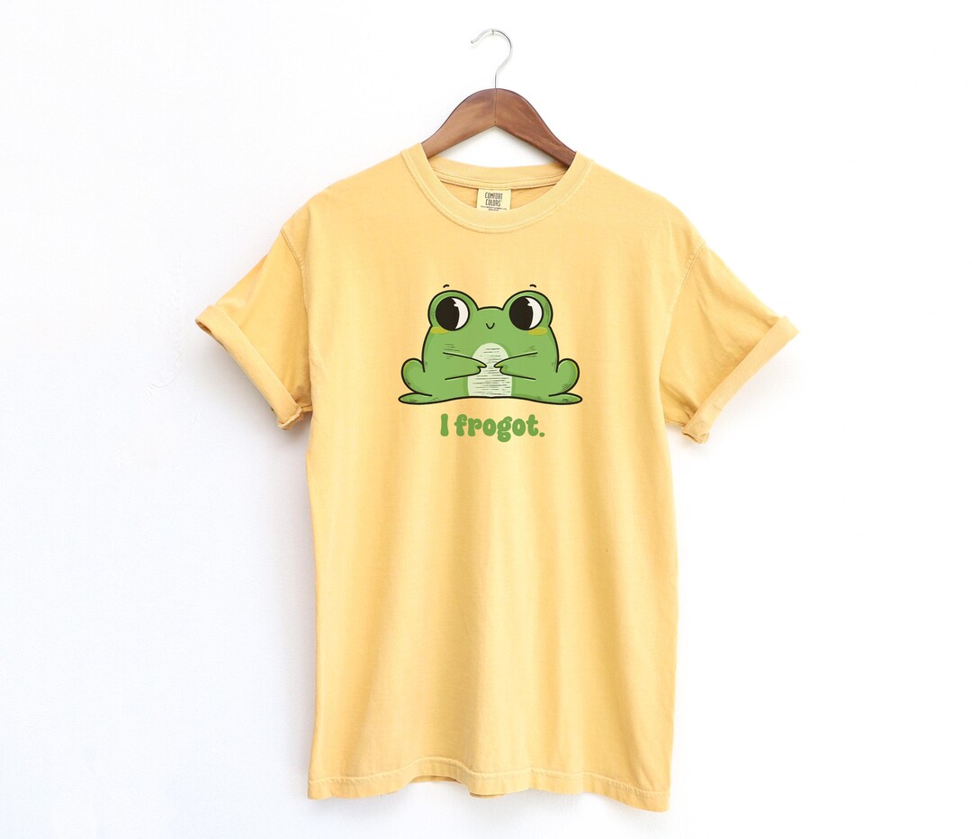 Funny Frog Shirt Meme Tshirt I Frogot Silly Forgetful Kawaii Aesthetic ...